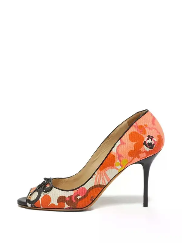 JIMMY CHOO Floral-patterned Peep-toe Pumps