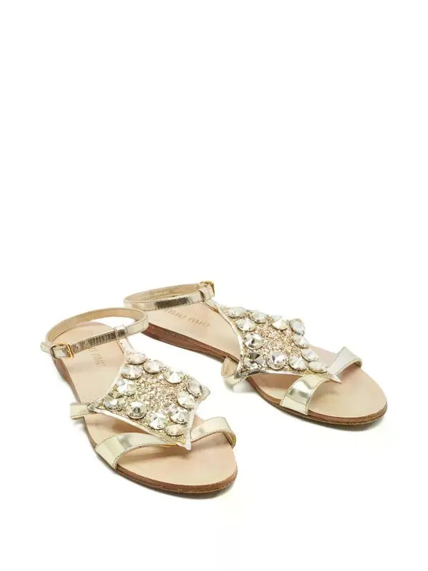 Miu Miu Foil Crystal Sandals