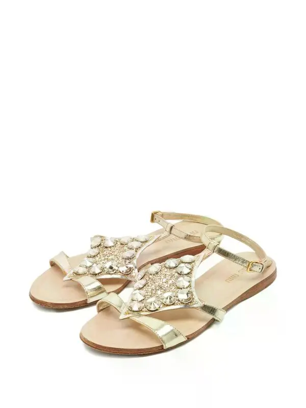 Miu Miu Foil Crystal Sandals