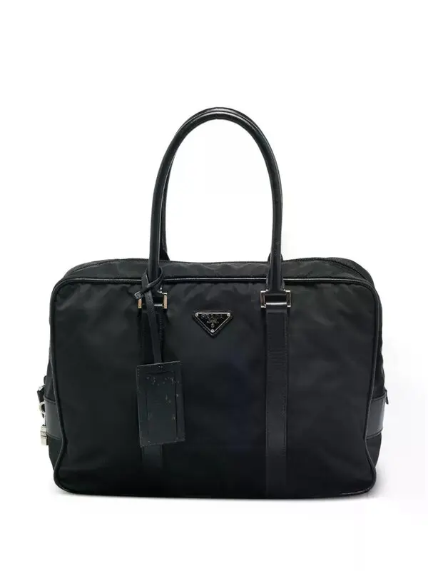 Prada Saffiano Leather Laptop Briefcase - Black