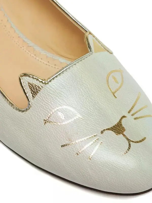 CHARLOTTE OLYMPIA Kitty-print Leather Pumps