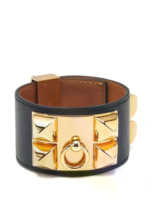 Hermès Studded Pyramid Ring Leather Bracelet