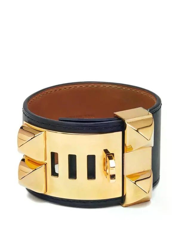 Hermès Studded Pyramid Ring Leather Bracelet