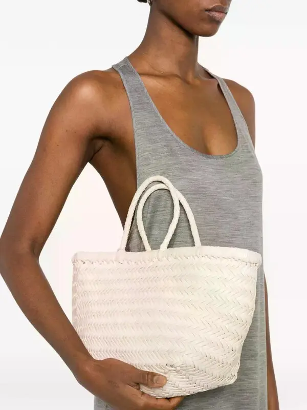 Dragon Diffusion Small Bamboo Triple Jump Woven Tote Bag - Neutrals