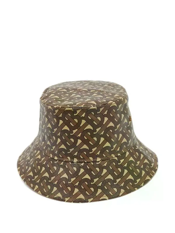 Burberry Monogram Cotton Bucket Hat - Brown