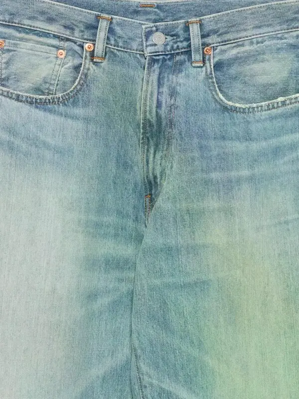 Denimist Frayed Cotton Straight Leg Jeans - Blue
