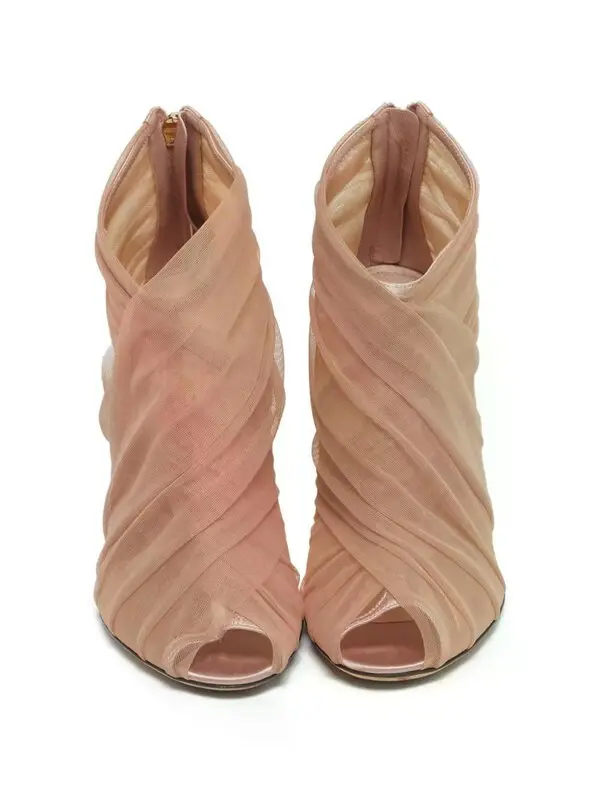 Dolce & Gabbana Ruched Satin-trim Peep Toe Boots