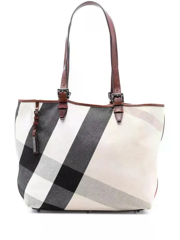 Burberry Mega Check Canvas Tote Bag