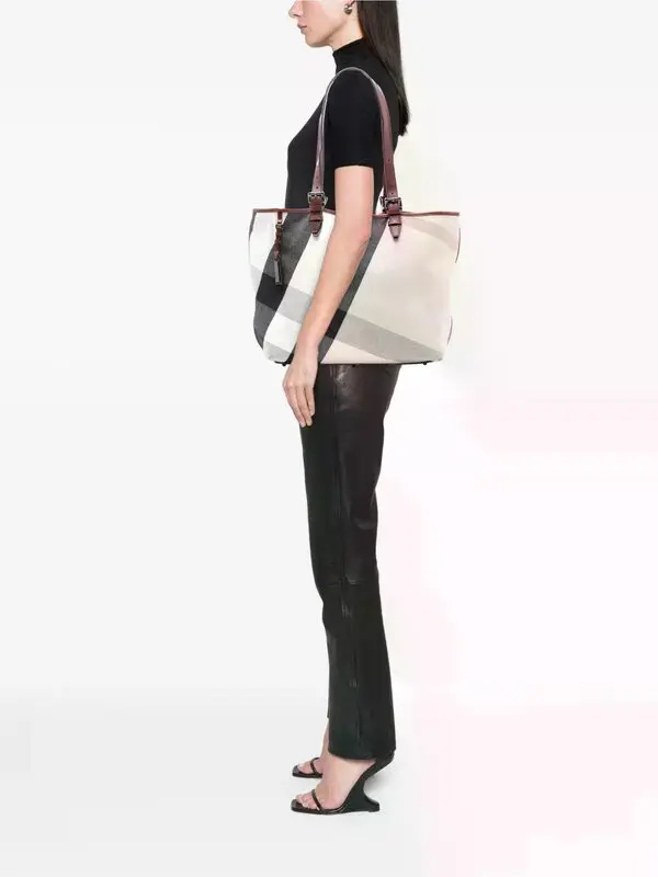 Burberry Mega Check Canvas Tote Bag