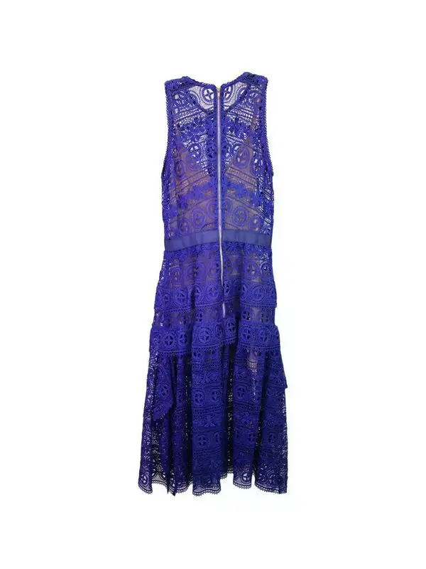 SELF-PORTRAIT Lace-pattern Midi Dress