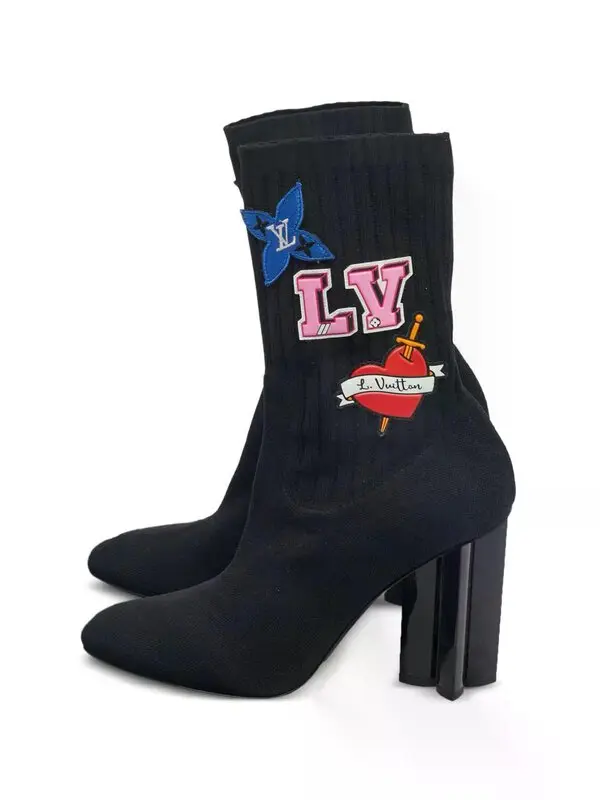 LOUIS VUITTON Heart Motif Knit Boots