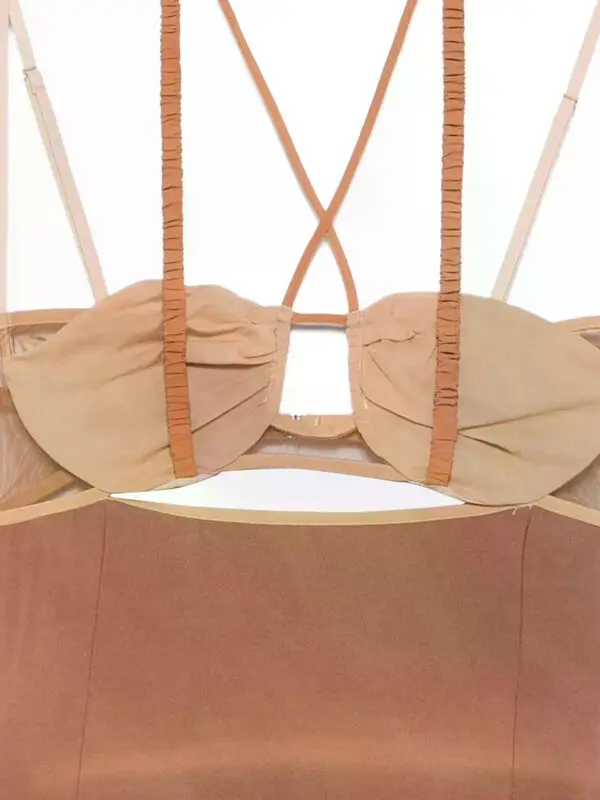 NENSI DOJAKA Draped Double Bra Mini Dress - Neutrals