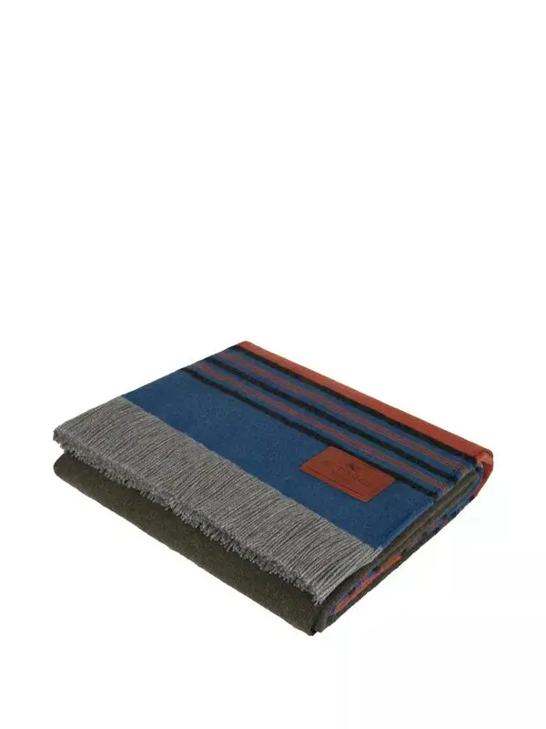 Etro Striped Wool-blend Throw Blanket