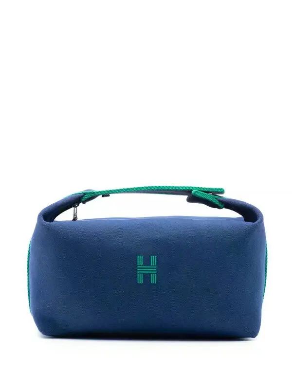 Hermès Large Toile Bride A Brac Case Vanity Bag 2021-2025 - Blue