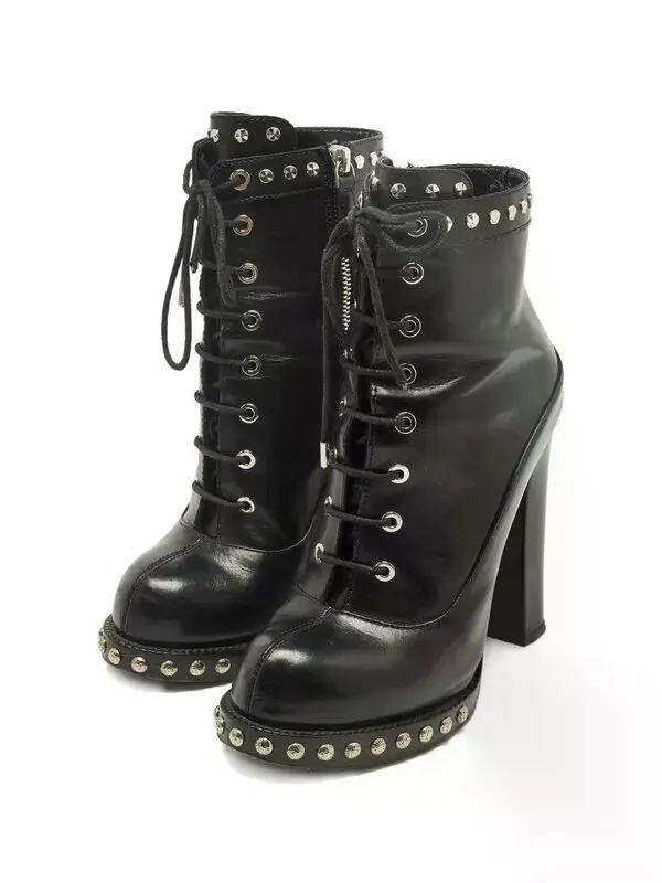 Alexander McQueen Lace-up Leather Boots