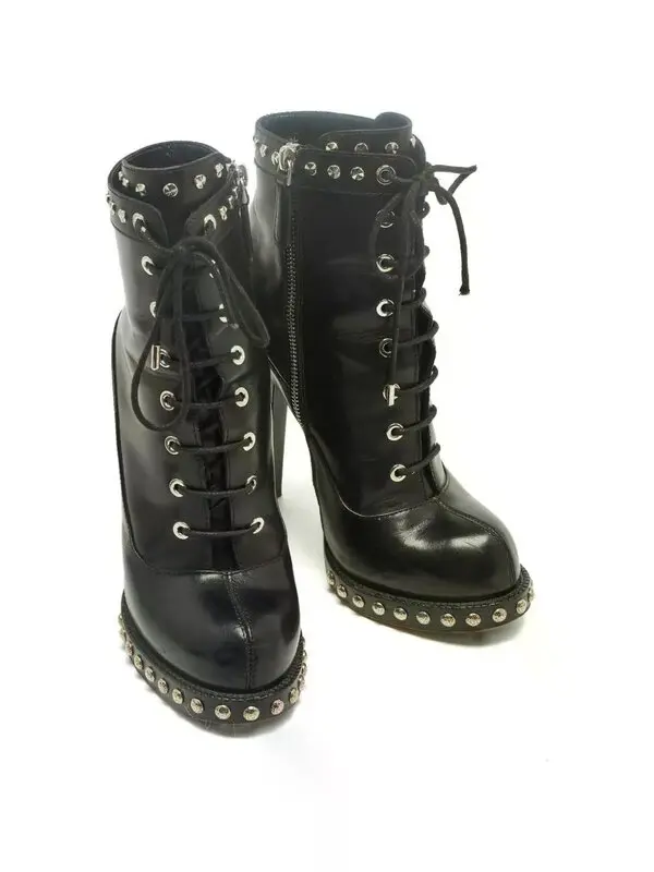 Alexander McQueen Lace-up Leather Boots