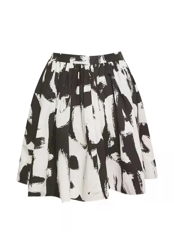 Alexander McQueen Abstract-print Pleated Mini Skirt - White