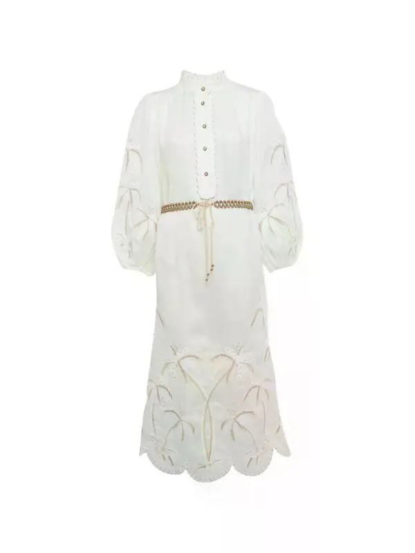 Zimmermann Palm-embroidery Midi Dress