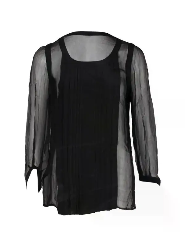 Miu Miu Long-sleeved Sheer Top