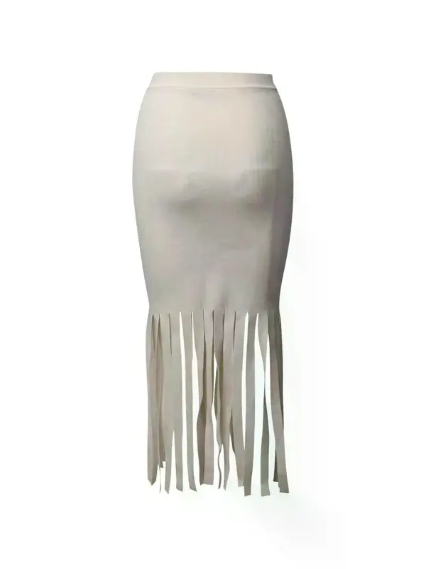 ALEXANDER WANG Fringed-hem Midi Skirt