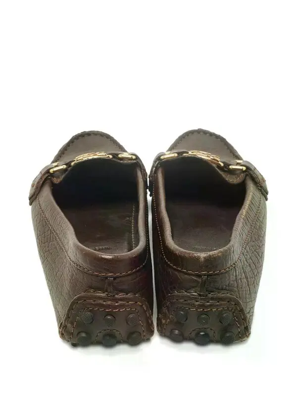 LOUIS VUITTON Logo-embellished Leather Loafers