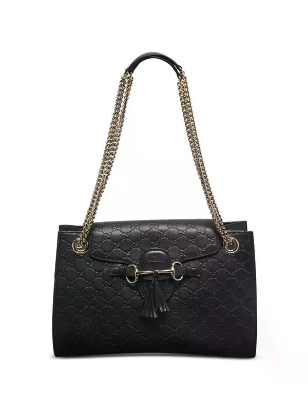 Gucci Embossed Horsebit Chain-strap Shoulder Bag
