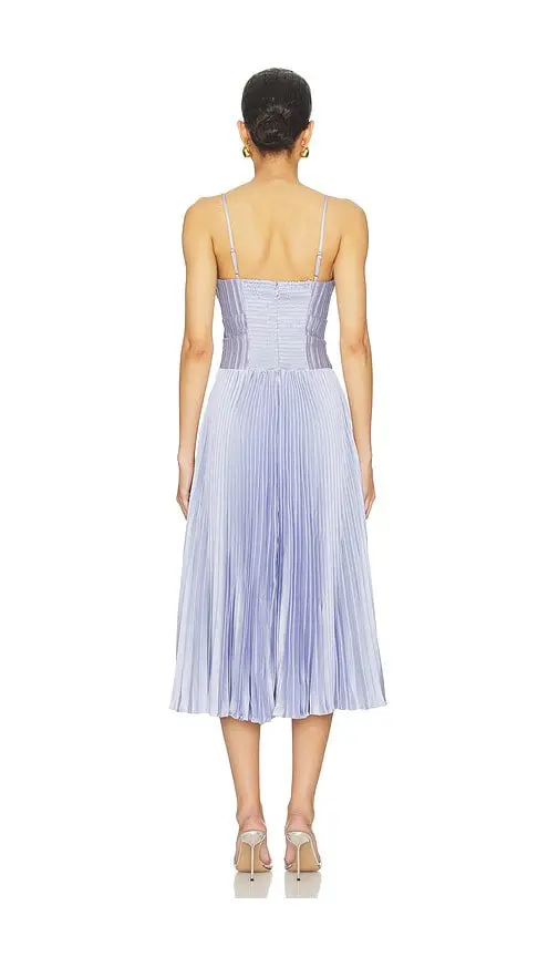 Astr The Label Shionagh Pleated Midi Dress - Blue