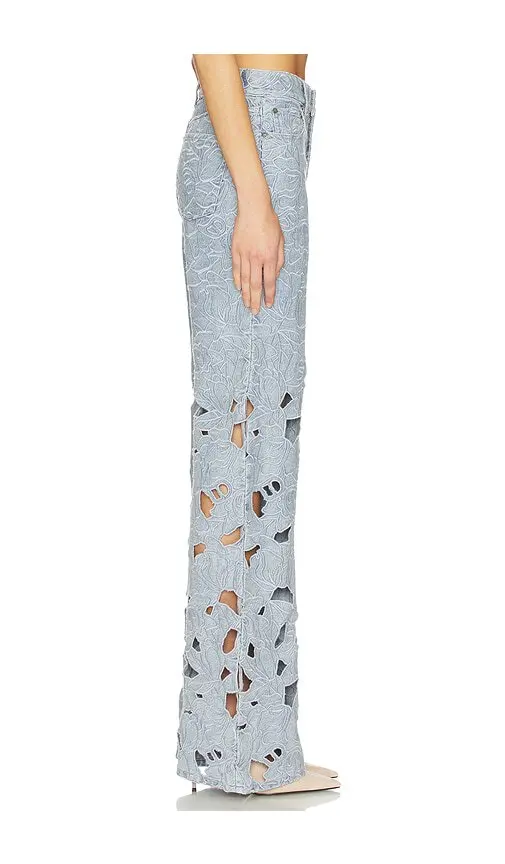 Alice + Olivia Chic Eyelet Wide Leg Jeans