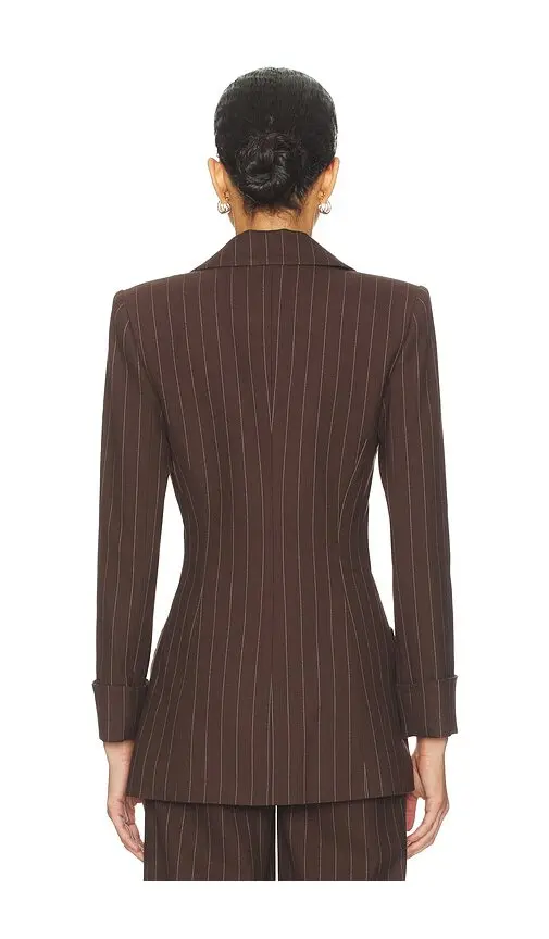 Alice + Olivia Burns Fitted Roll Cuff Blazer - Brown