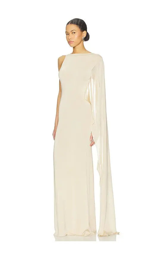 AYA MUSE Claro Dress With Draped Sleeves - Beige