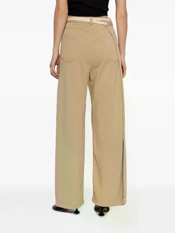 MAISON MARGIELA Belted Cotton Palazzo Pants