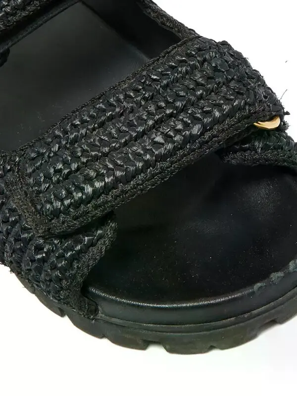 Prada Woven Straw Platform Sandals