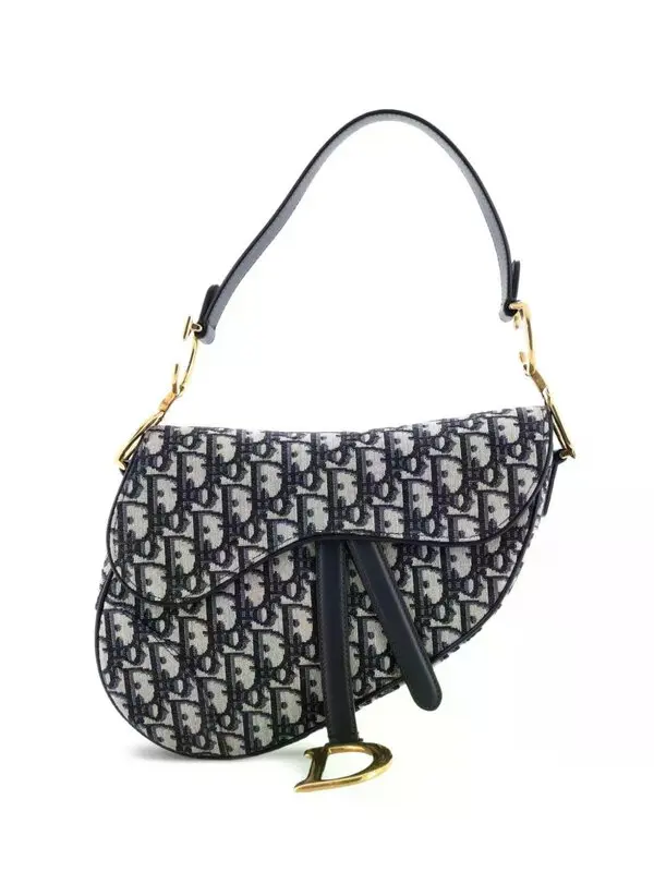 Dior Saddle Handbag Oblique Canvas Medium Shoulder Bag - Blue