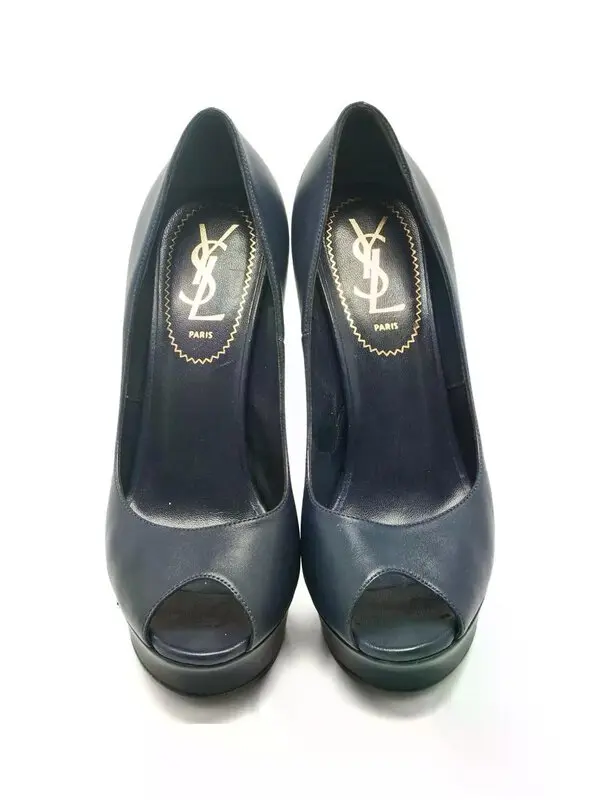 Saint Laurent Leather Peep-toe Stiletto Pumps