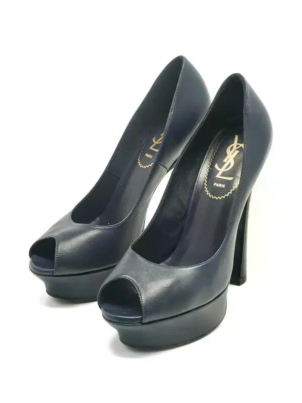 Saint Laurent Leather Peep-toe Stiletto Pumps
