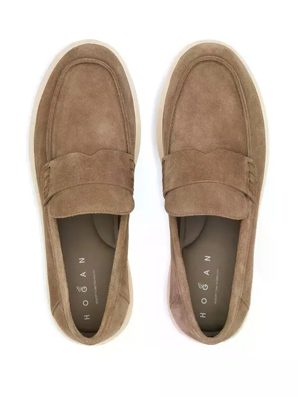 Hogan H-tv Suede Loafers - Neutrals