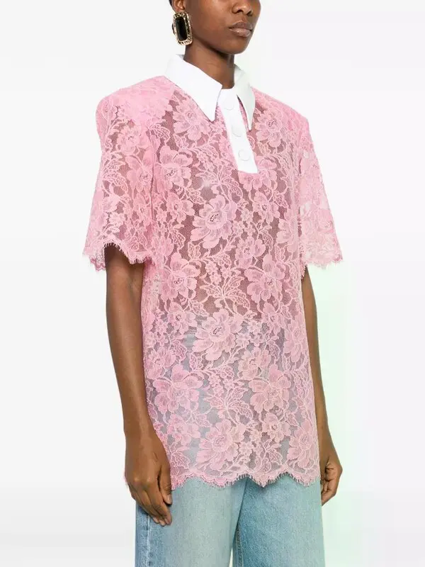 ROWEN ROSE Lace Polo Top