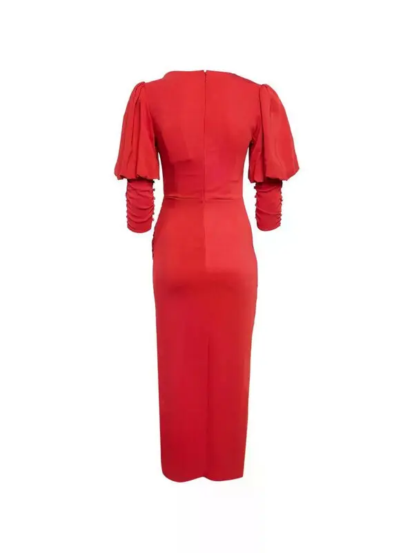 SELF-PORTRAIT Puff-sleeve Midi Dress