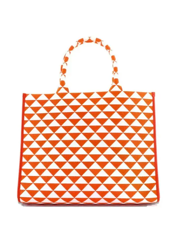 Prada Symbole Jacquard Large Tote Bag - Orange