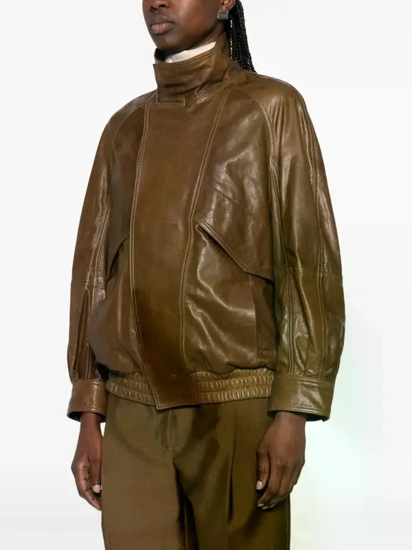 Nour Hammour Ariste Leather Jacket - Brown