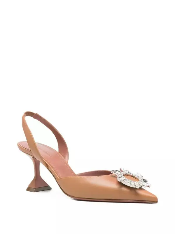 Amina Muaddi Begum Slingback Pumps - Brown