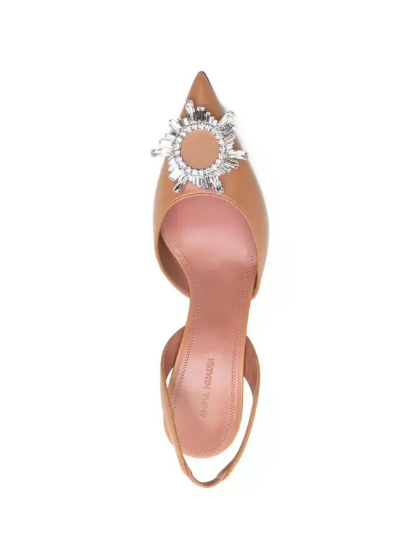 Amina Muaddi Begum Slingback Pumps - Brown