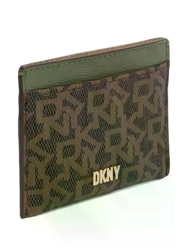 Dkny Monogram Coated Canvas Cardholder - Brown