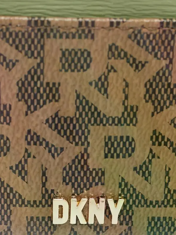 Dkny Monogram Coated Canvas Cardholder - Brown