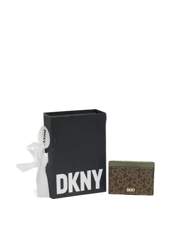 Dkny Monogram Coated Canvas Cardholder - Brown