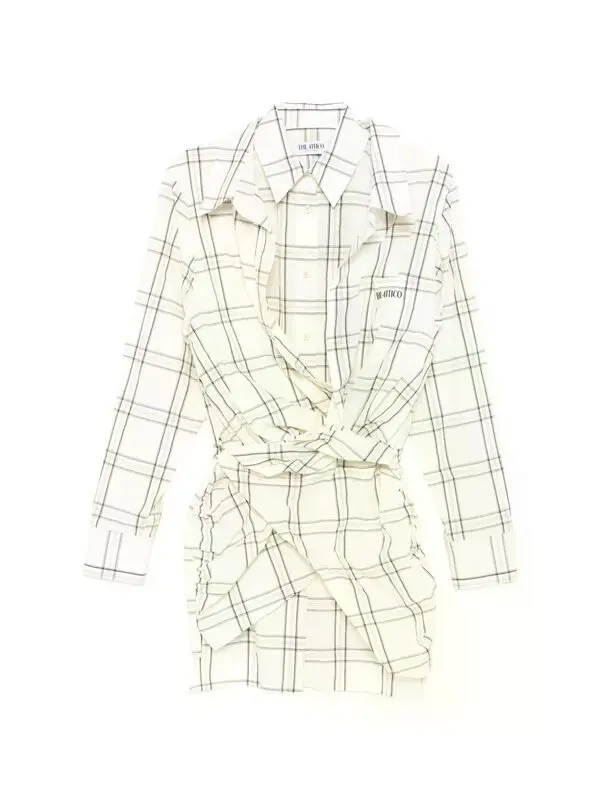 Attico Plaid Mini Dress - Neutrals