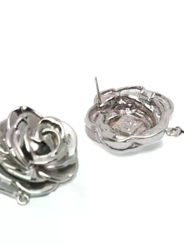 Magda Butrym Rose Stem Drop Earrings - Silver