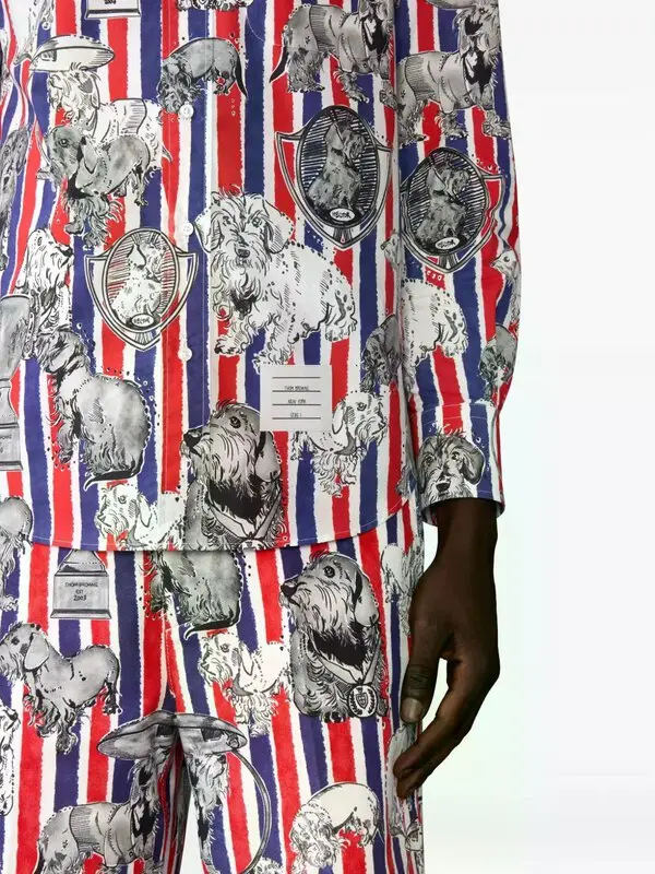 Thom Browne Toile-detail Long-sleeve Shirt - Red
