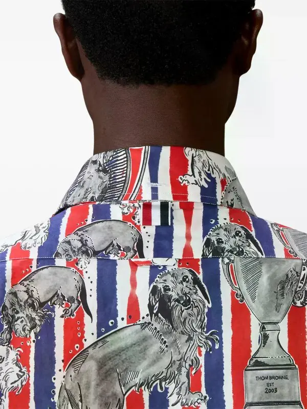Thom Browne Toile-detail Long-sleeve Shirt - Red