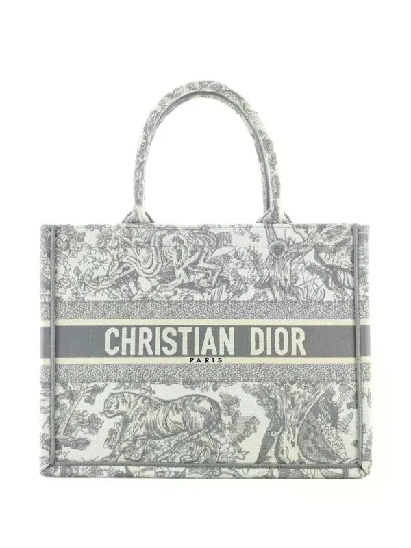 Dior Book Embroidered Canvas Medium Tote Bag
